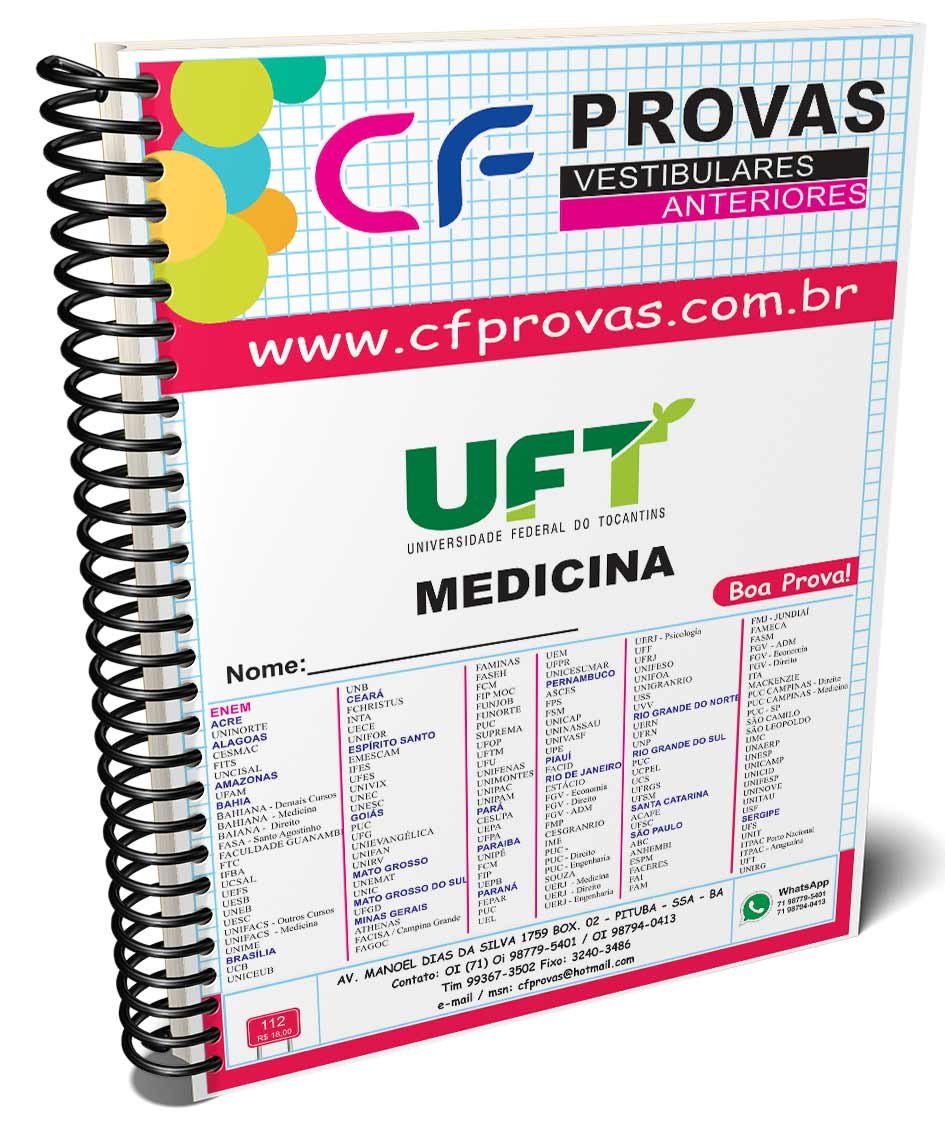 Vestibular de Medicina – UFT – 2024 a 2019 e 2015 a 2010